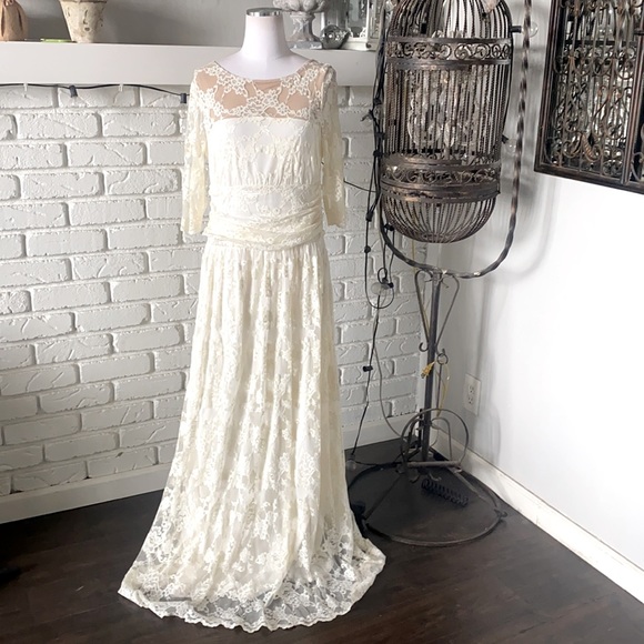 Kiyonna | Dresses | Kiyonna Bridal Off White Cream 34 Sleeve Made In ...